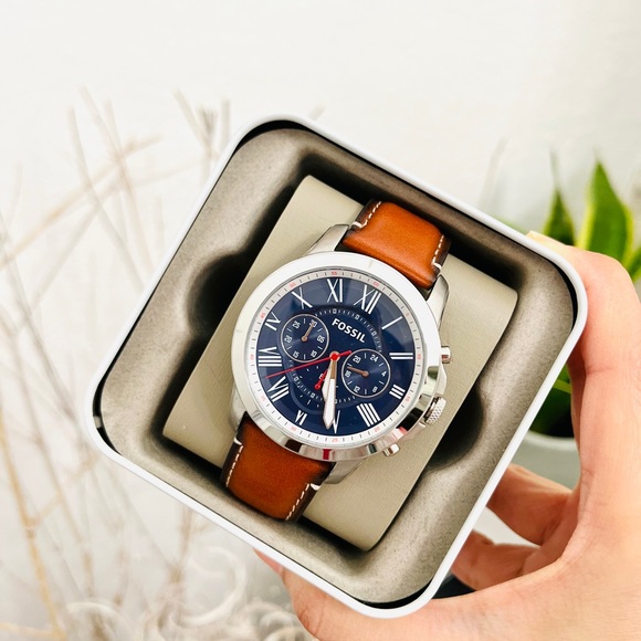 Fossil | Accessories | Fossil Grant Chronograph Light Brown Leather ...